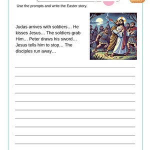 The Easter Story – Writing Prompts Activity | EASTER ACTIVITIES - Etsy