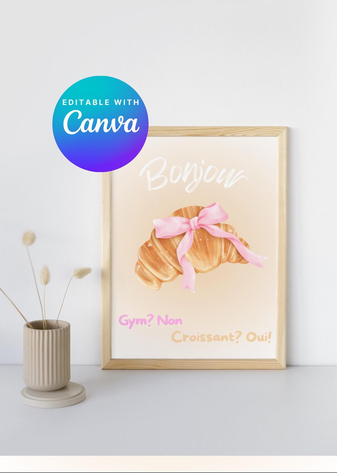 Digital Printable Croissant Poster, Wall Art - Etsy