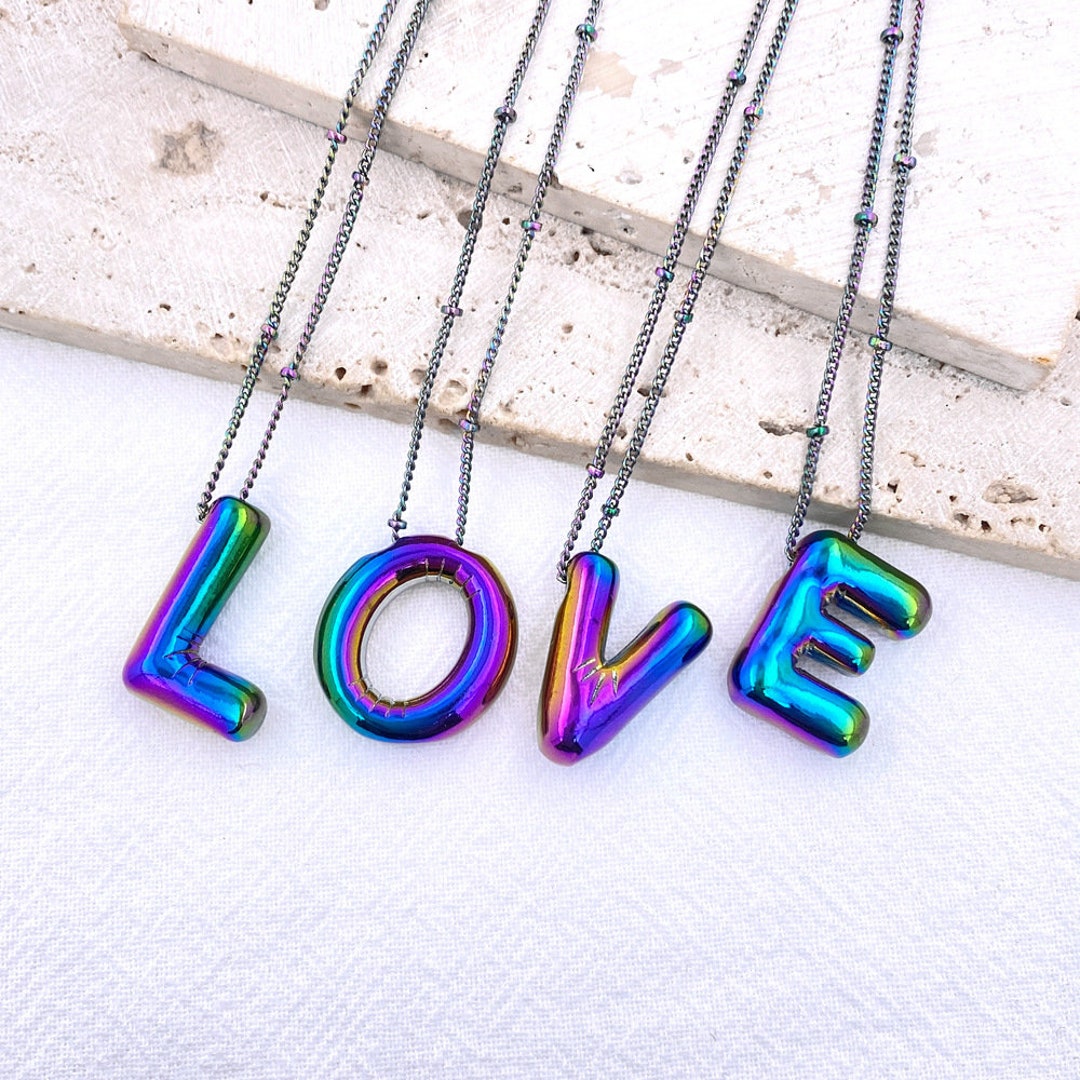 Harmony Letters Rainbow Jewelry Set - Etsy