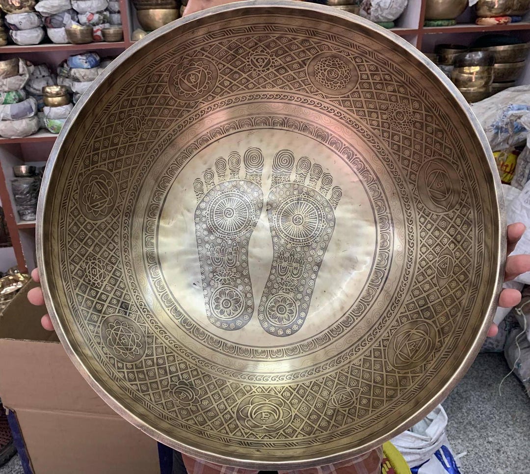 20 Inches Feet Carved Standing Singing Bowls - Tibetan Singing Bowls ...