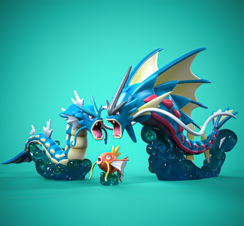 3D Model STL - Scaled Magikarp Evolution Line STL (digital File) - Etsy