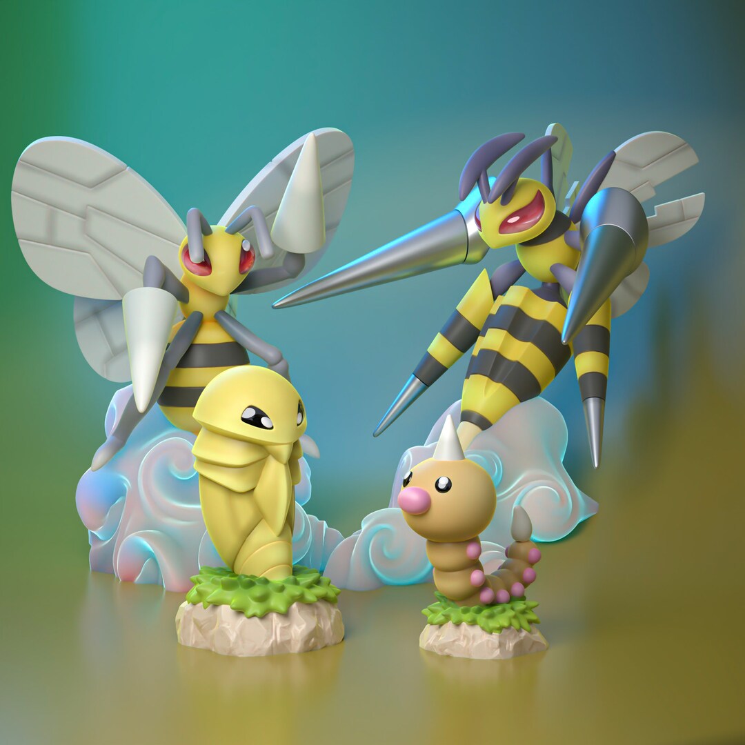 3D Model STL - Scaled Weedle Evolution Line STL (digital File) - Etsy