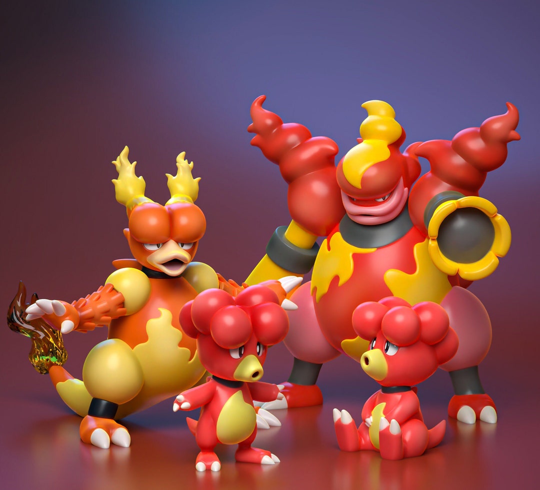 3D Model STL - Scaled Magmar Evolution Line STL (digital File) - Etsy