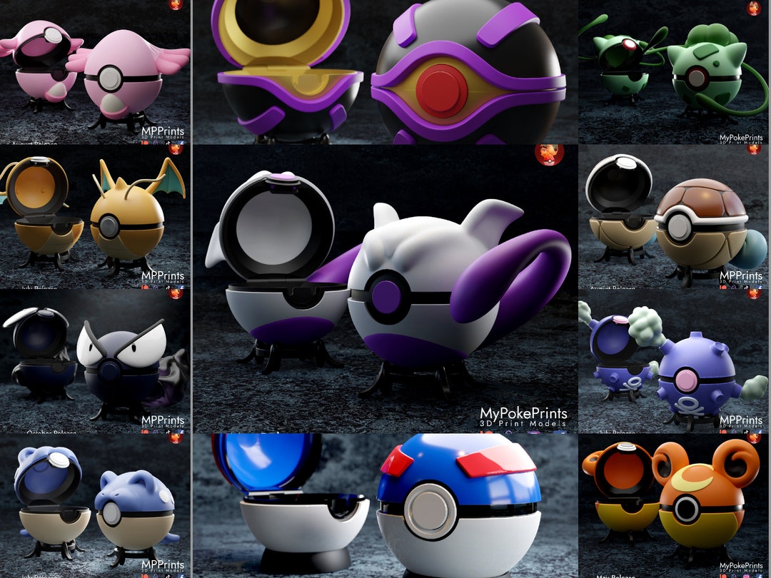 3D Model STL -pokeball Set 1 STL (digital File) - Etsy