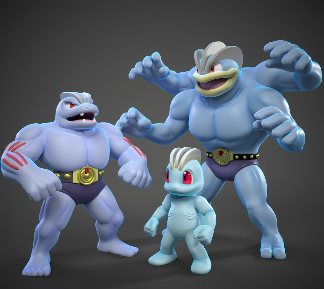 3D Model STL - Scaled Machop Evolution Line STL (digital File) - Etsy