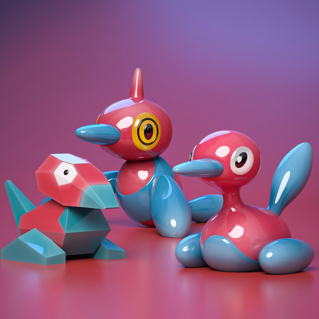 3D Model STL - Scaled Porygon Evolution Line STL (digital File) - Etsy