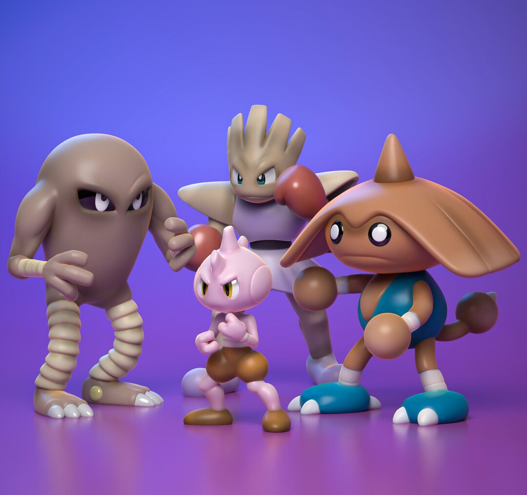 3D Model STL - Scaled Hitmonchan Hitmonlee Evolution Line STL (digital ...