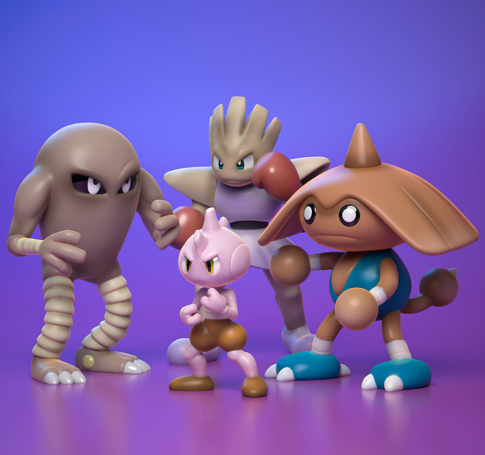 3D Model STL - Scaled Hitmonchan Hitmonlee Evolution Line STL (digital File) - Etsy Australia