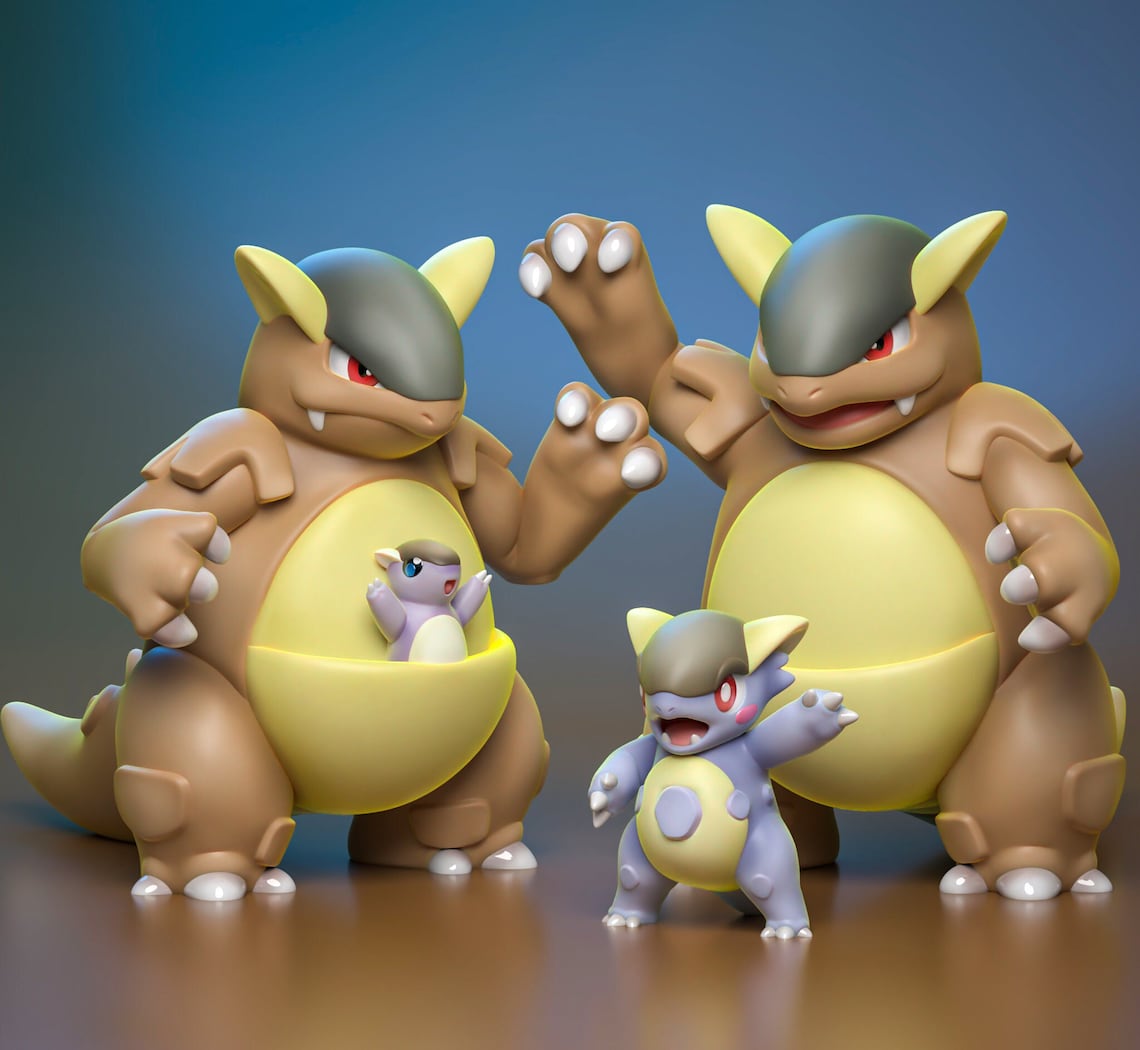 3D Model STL - Scaled Kangaskhan Evolution Line STL (digital File) - Etsy