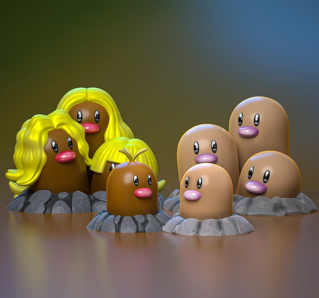 3D Model STL - Scaled Diglett Evolution Line STL (digital File) - Etsy