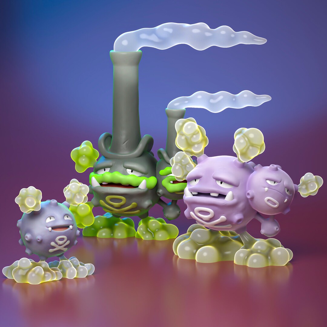 3D Model STL Scaled Koffing Evolution Line STL digital File - Etsy UK