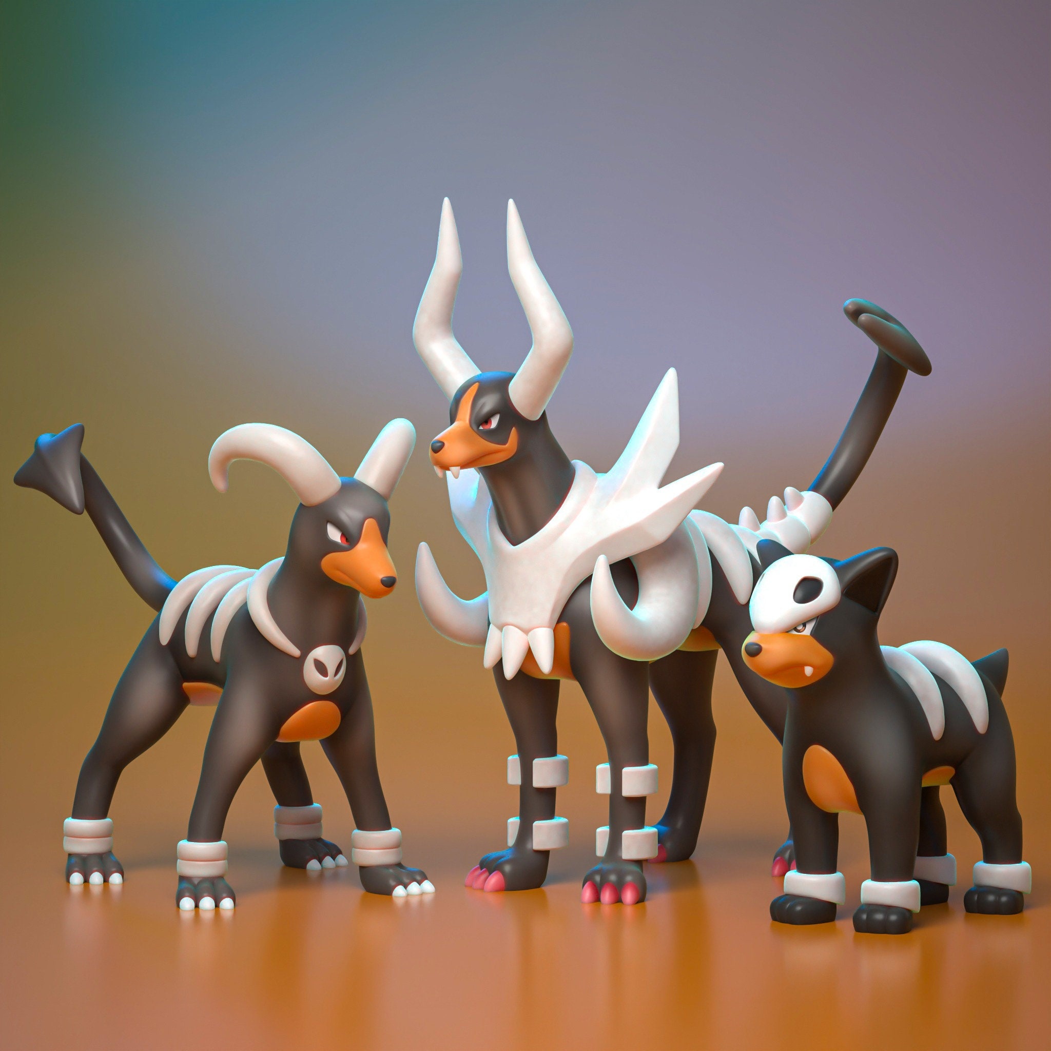 3D Model STL - Scaled Houndour Evolution Line STL (digital File) - Etsy UK