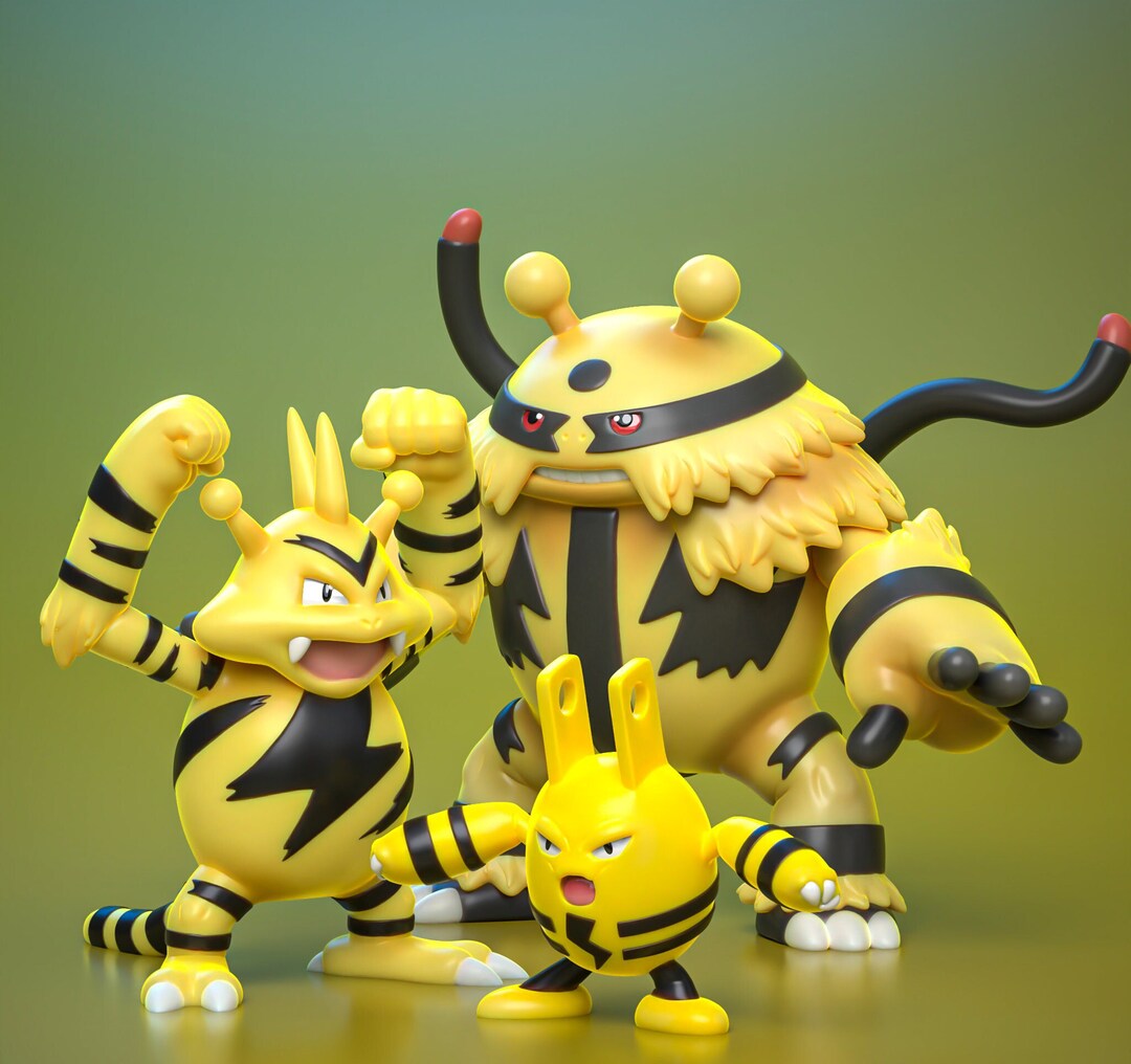 3D Model STL - Scaled Electabuzz Evolution Line STL (digital File) - Etsy