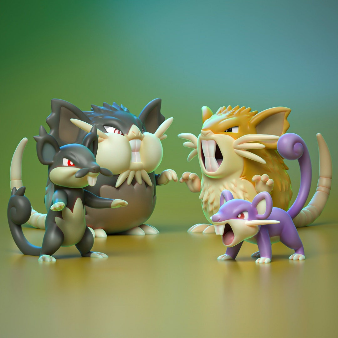 3D Model STL - Scaled Rattata Evolution Line STL (digital File) - Etsy