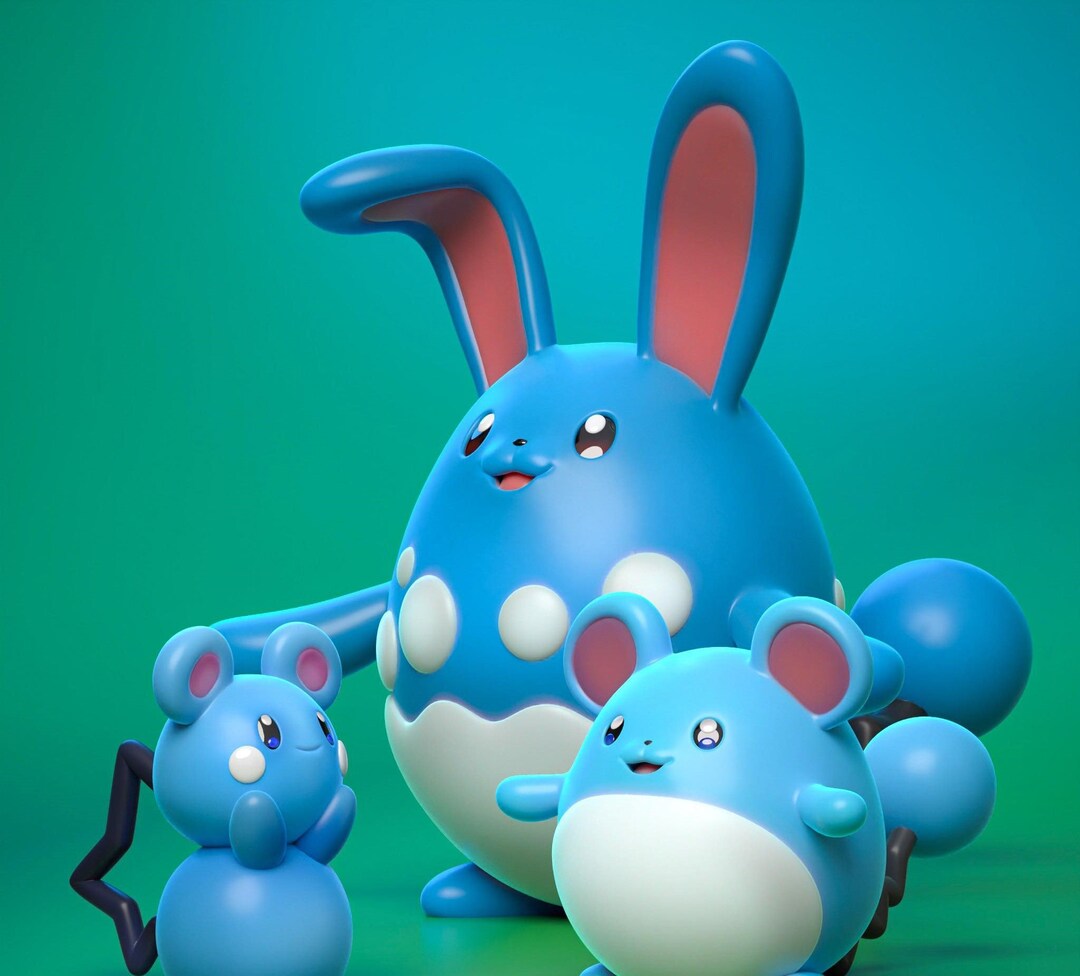 3D Model STL - Scaled Azurill Evolution Line STL (digital File) - Etsy