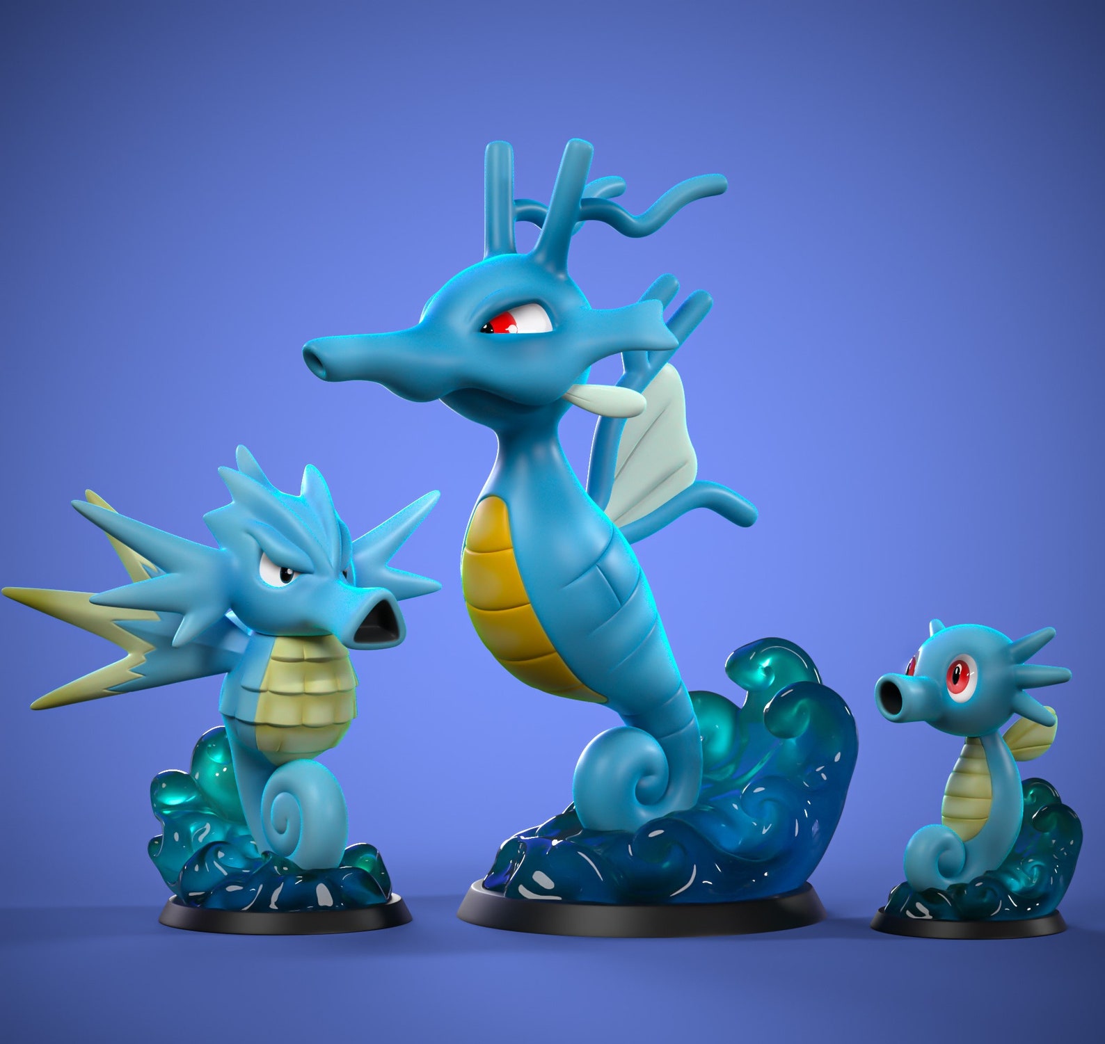 3D Model STL - Scaled Horsea Evolution Line STL (digital File) - Etsy