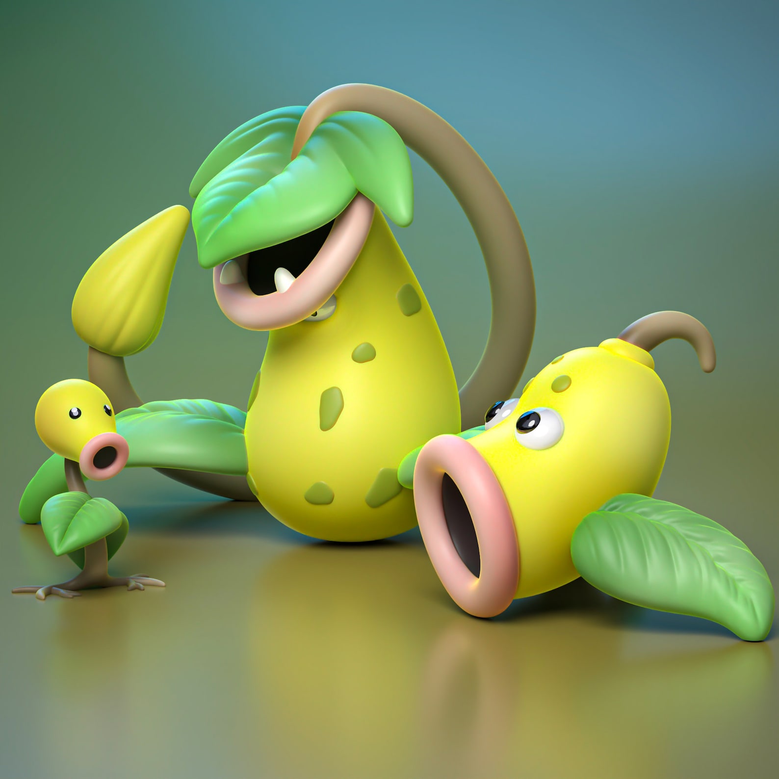 3D Model STL - Scaled Bellsprout Evolution Line STL (digital File) - Etsy