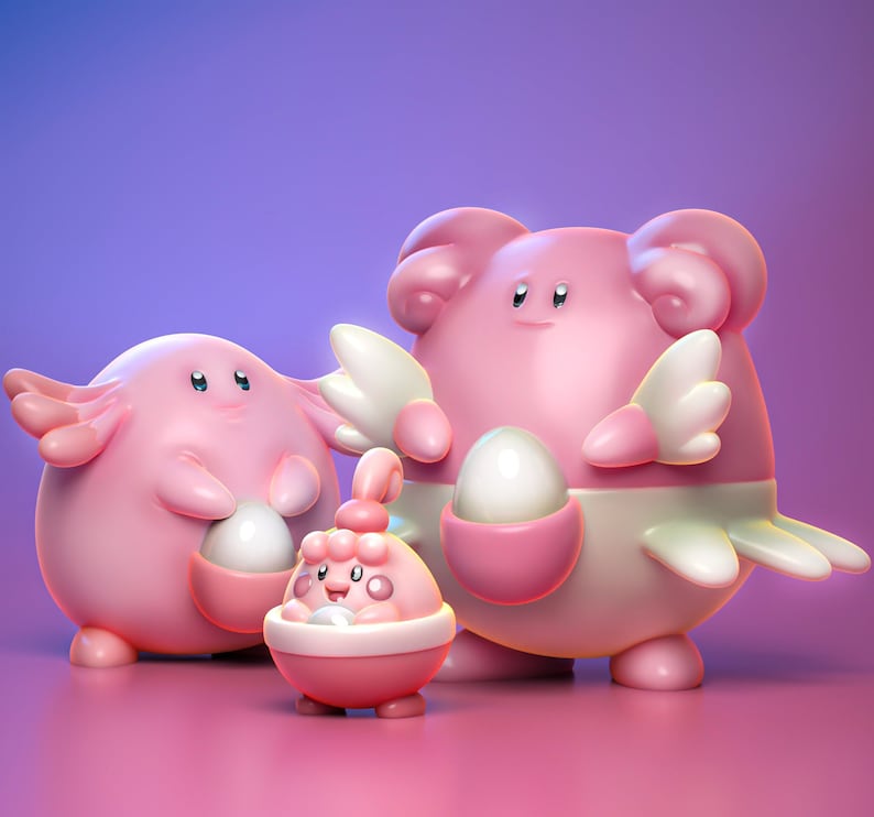 3D Model STL - Scaled Chansey Evolution Line STL (digital File) - Etsy