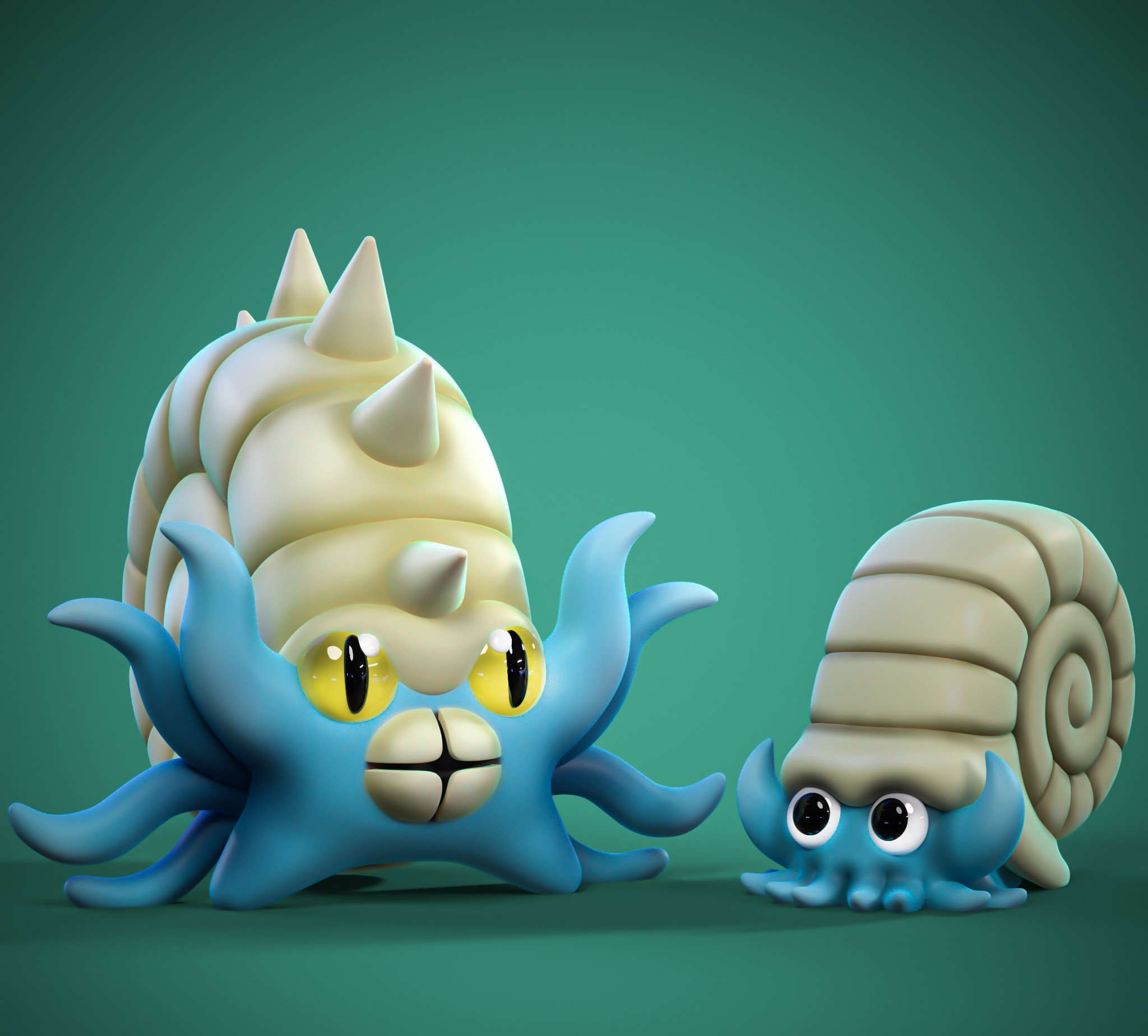 3D Model STL - Scaled Omanyte Evolution Line STL (digital File) - Etsy
