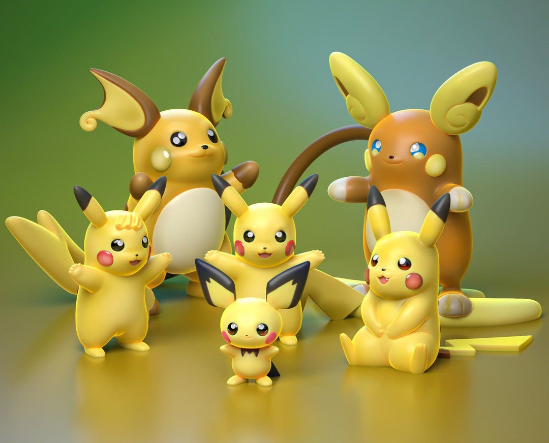3D Model STL - Scaled Pikachu Evolution Line STL (digital File) - Etsy