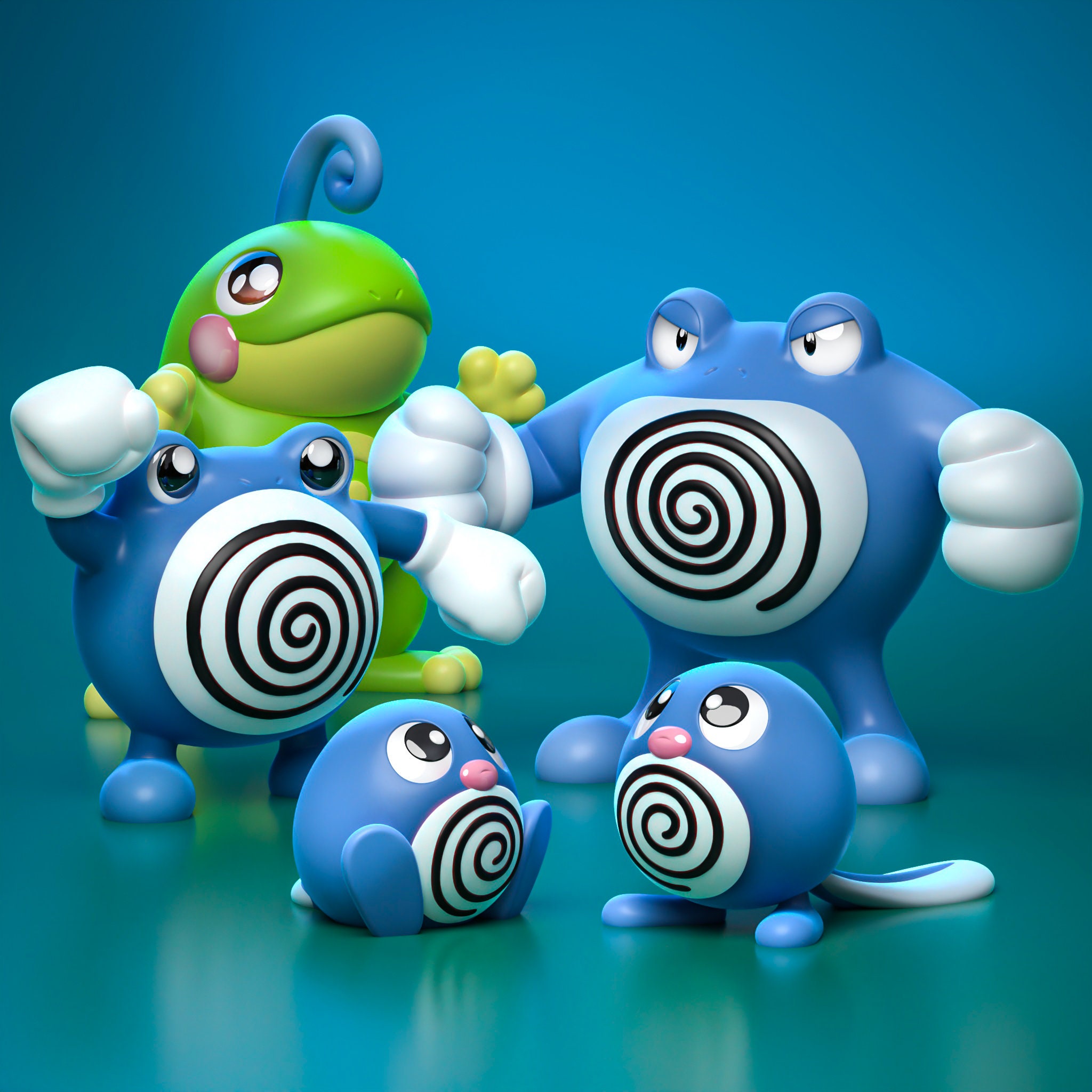 3D Model STL - Scaled Poliwag Evolution Line STL (digital File) - Etsy