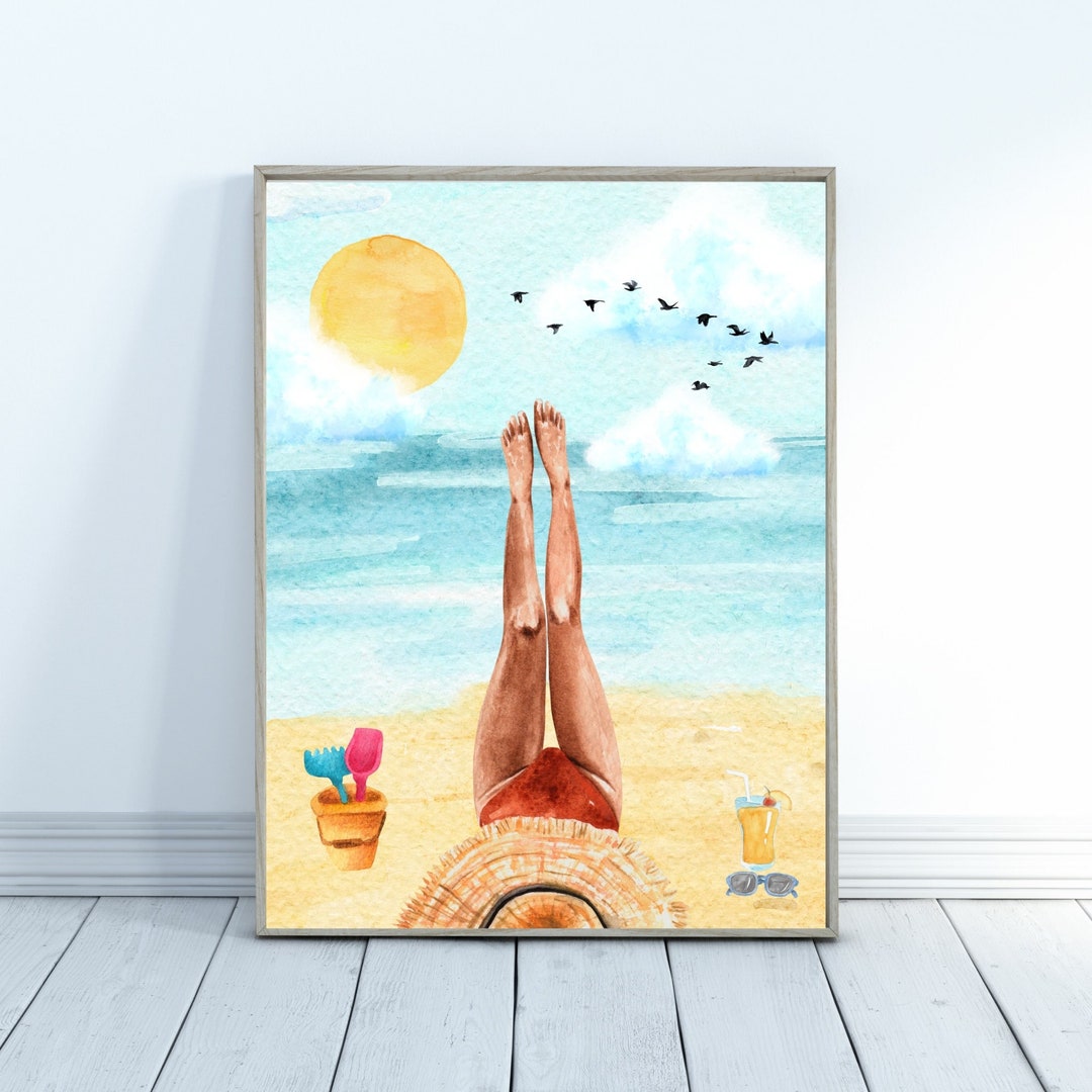 Beach Wall Art Print Beach Printable Poster Vintage Wall Art - Etsy