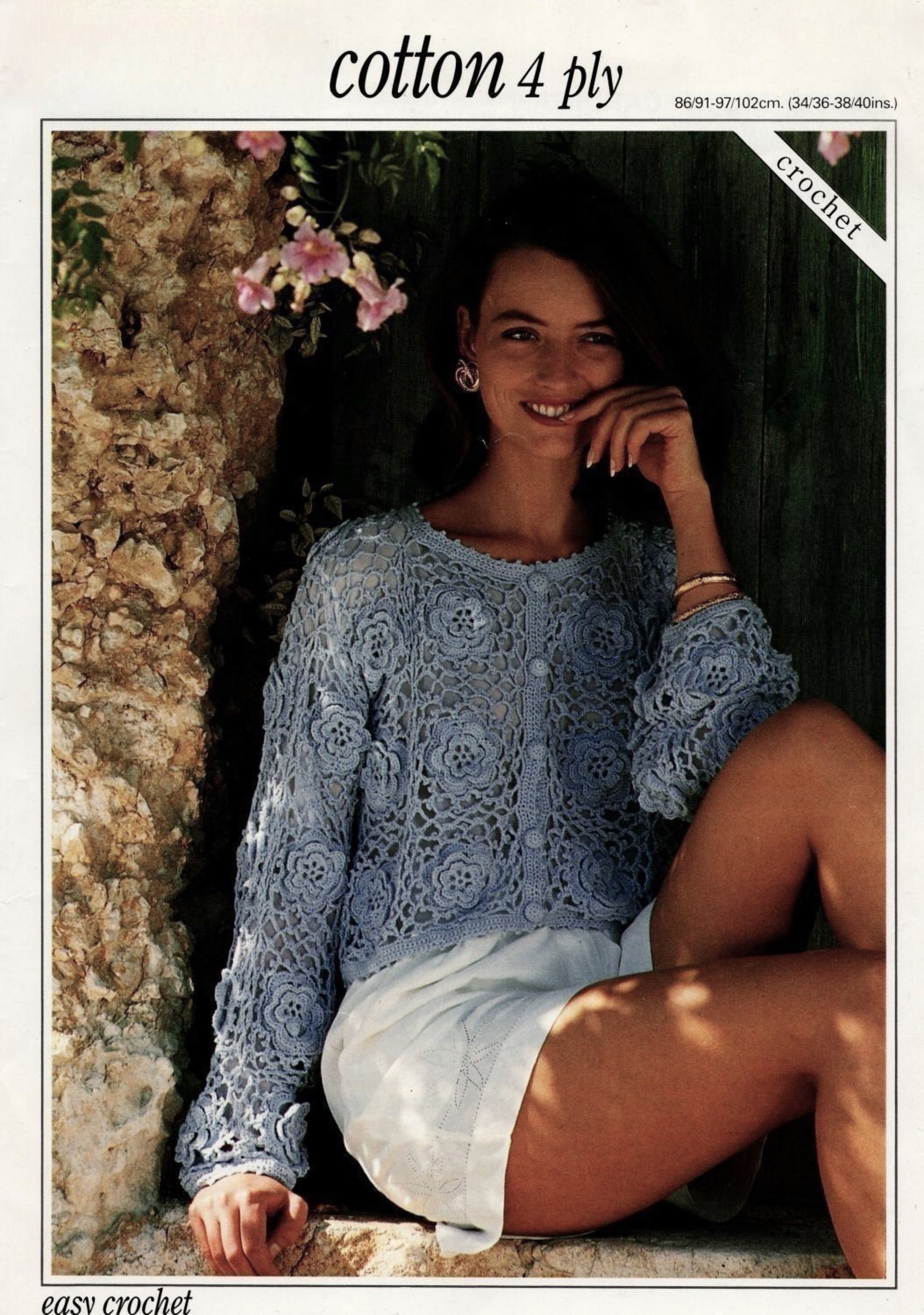 Ladies Crochet Cardigan Pattern 4 Ply Easy Crochet Digital Download - Etsy