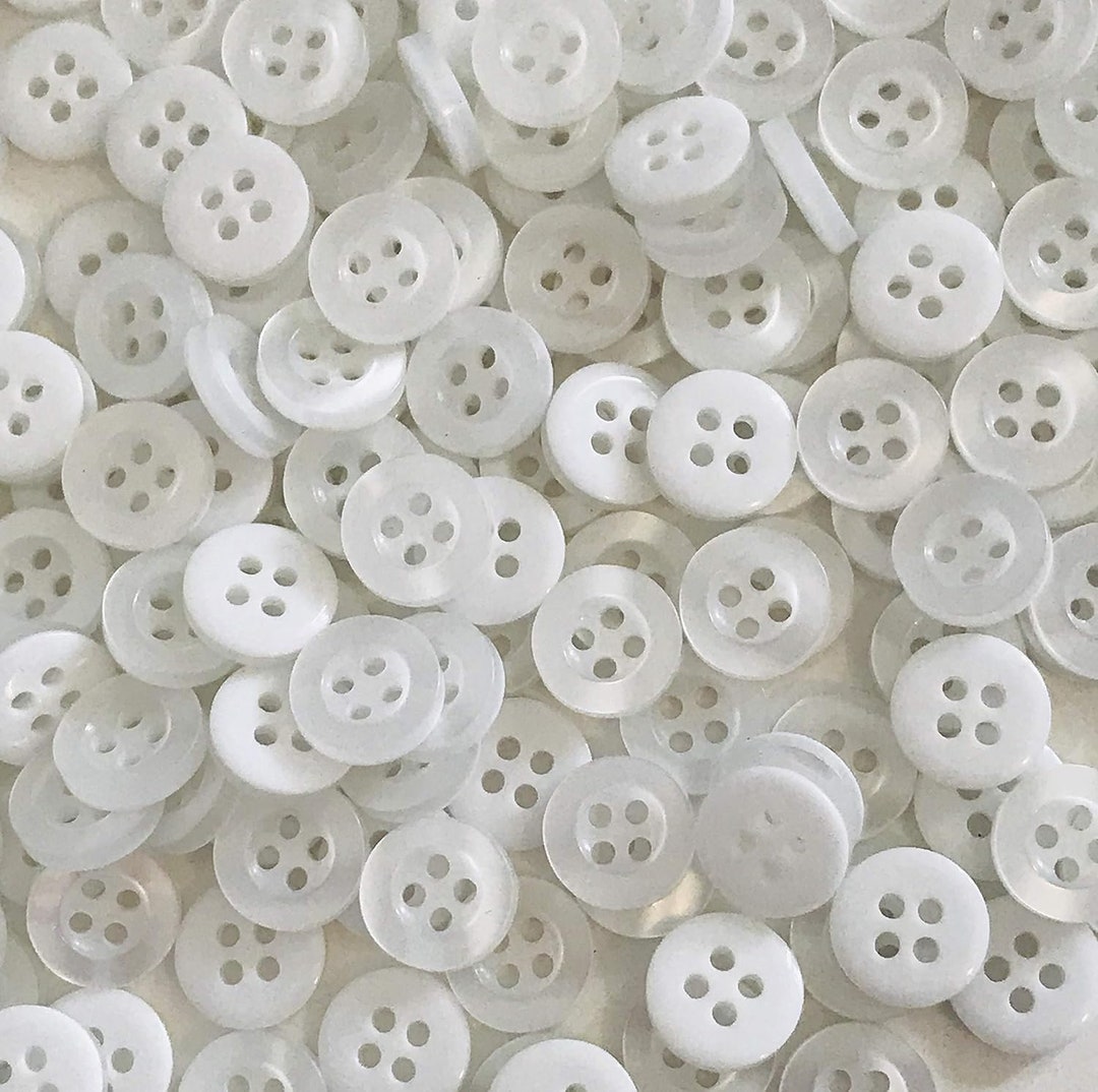 Pack of 20 White Shirt Buttons 10mm Diameter 4-holes - Etsy