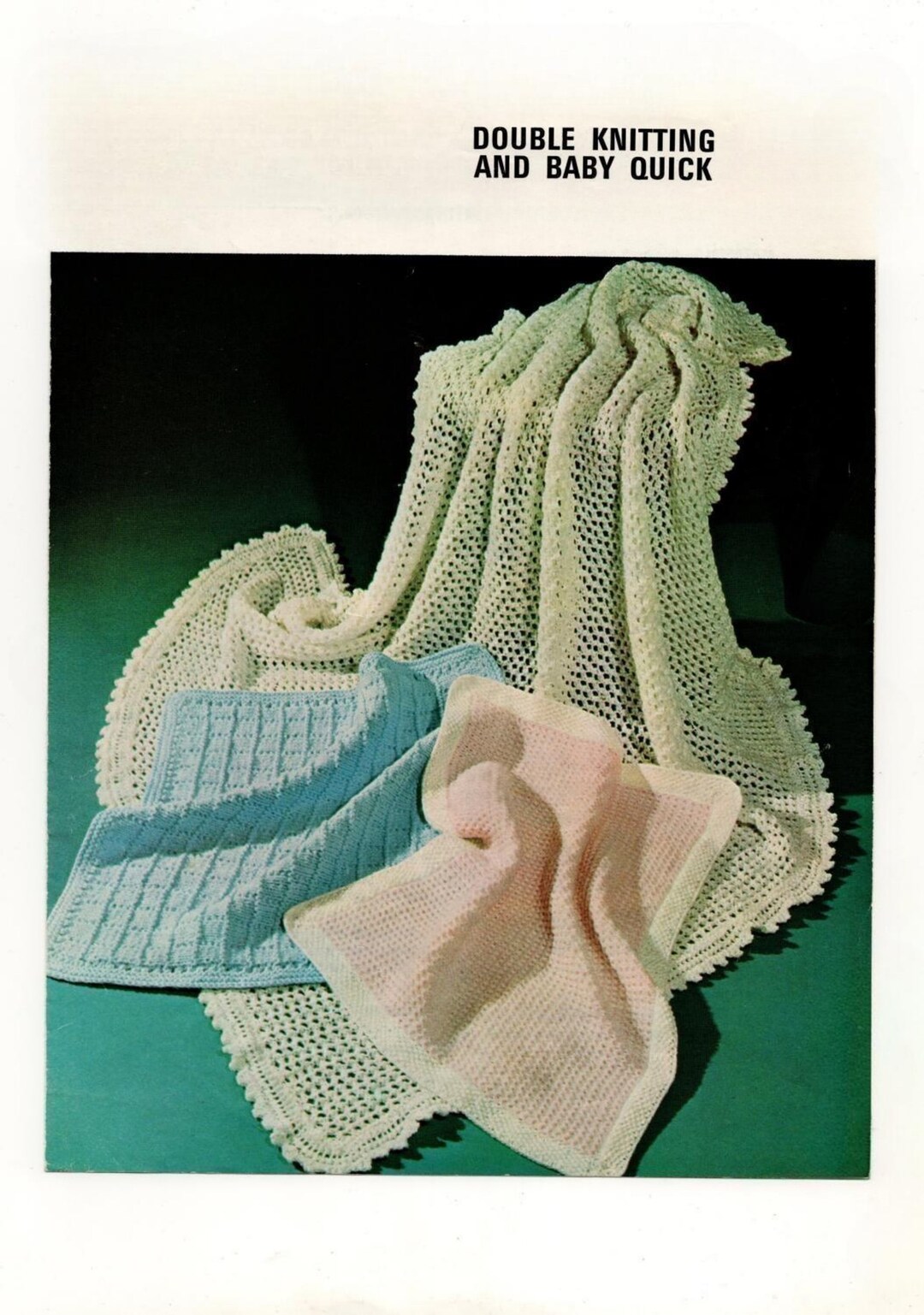 Baby Babies Shawl Pram Blanket Knitting Pattern DK Double Knit- Digital ...