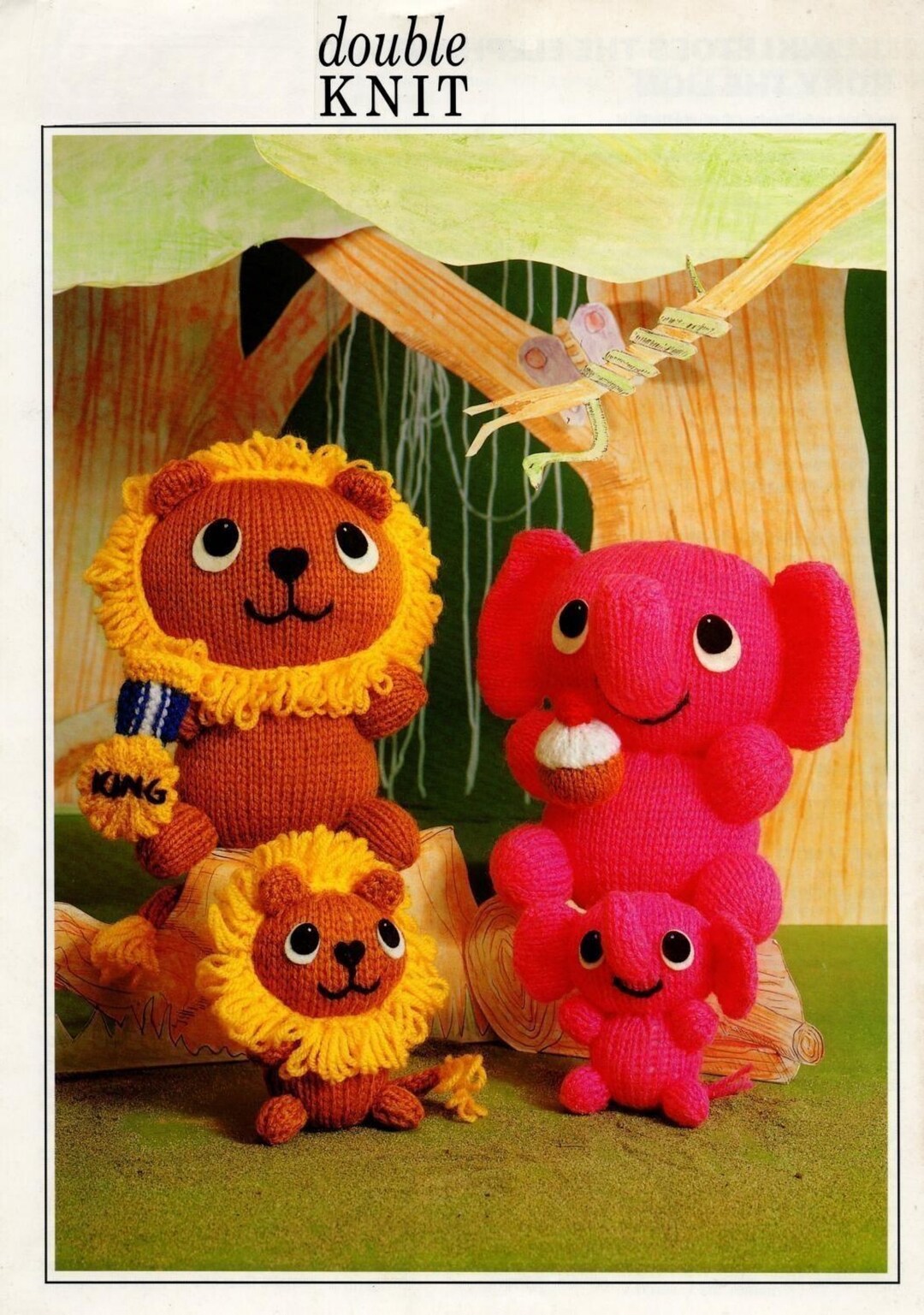 Elephant & Lion Knitting Pattern DK Double Knitting - Digital Download ...