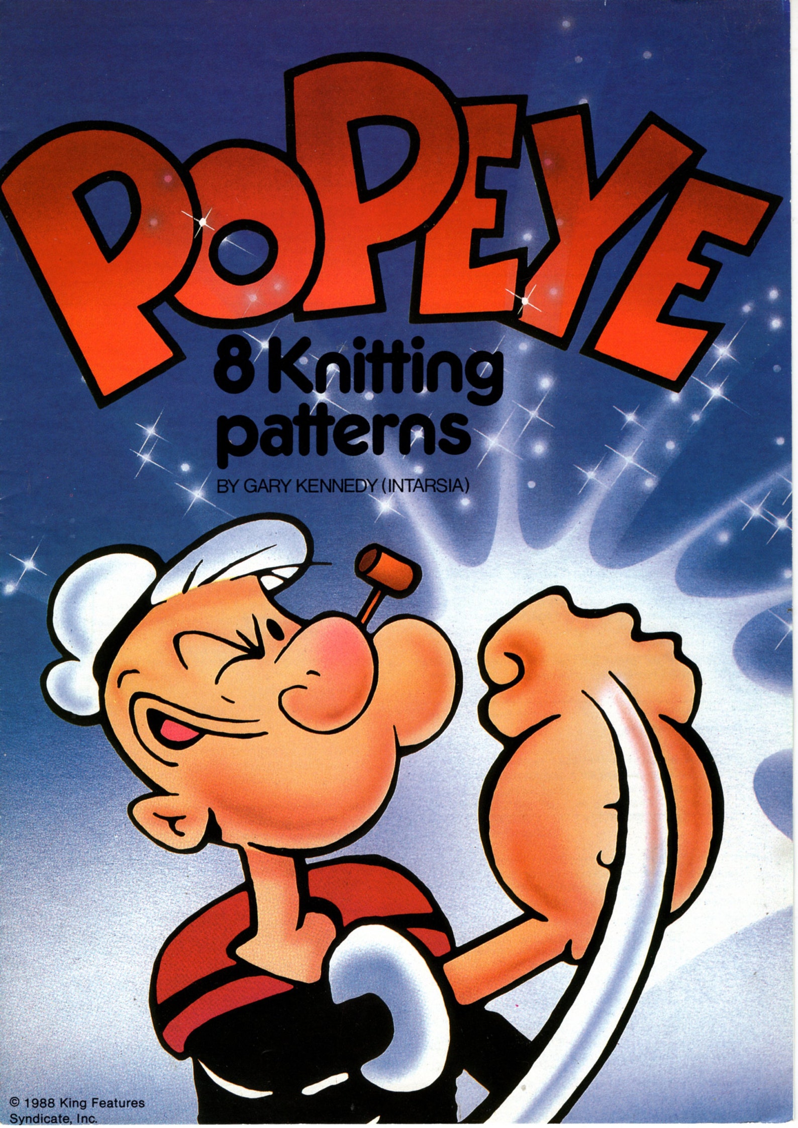 Popeye 8 Knitting Patterns Jumpers Childrens & Adult Sizes 24-44" 4 Ply ...