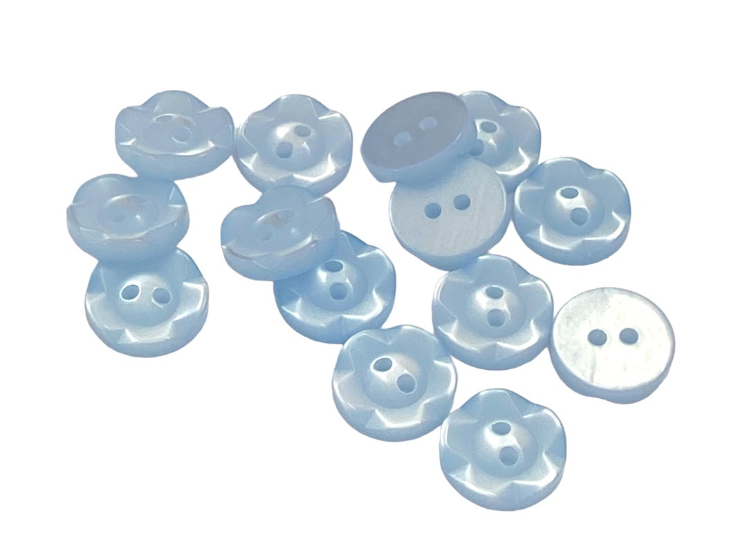 Pack of 10 Pearlised Light Blue Flower Buttons 14mm 1.4cm Diameter - Etsy