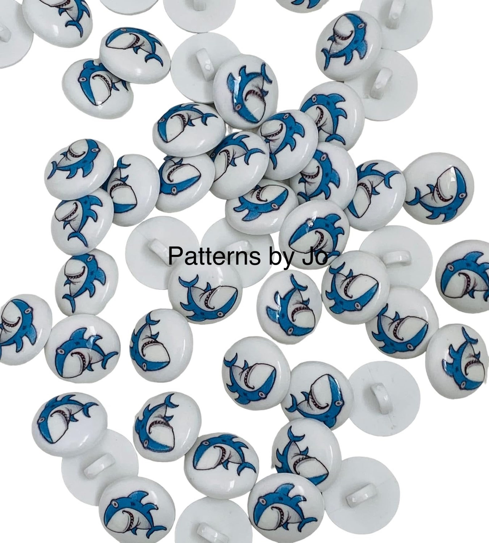 Pack of 10 Blue Shark Design Kids Cardigan Buttons - 15mm Diameter - - Etsy