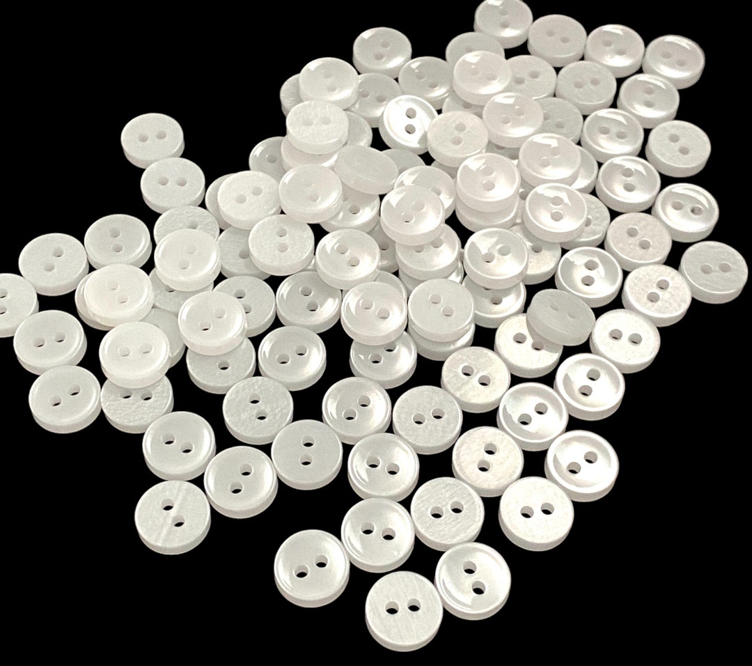 Pack of 20 White Shirt Buttons 8mm Diameter 2-holes - Etsy
