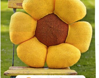Sunny the Happy Sunflower Magicalknit Knitting Pattern Cushion Soft Toy ...