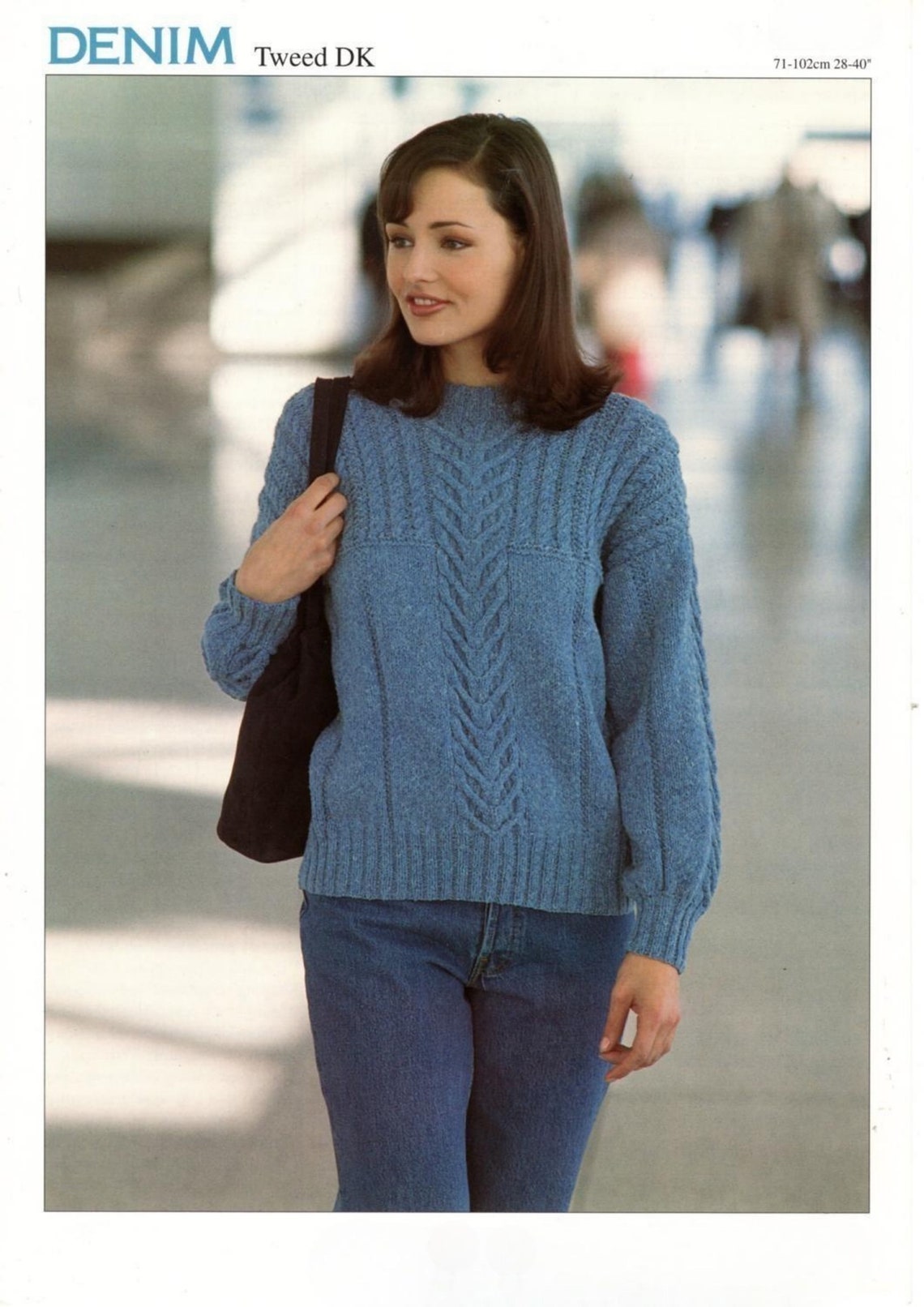 Ladies Knitting Pattern Denim Tweed DK Sweater Jumper 28 - 40 ...