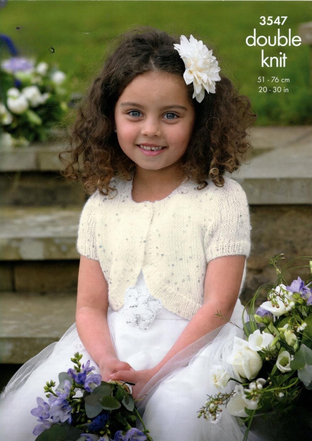 Girls Bolero Bridesmaid Flower Girl Knitting Pattern DK 20-30 ...