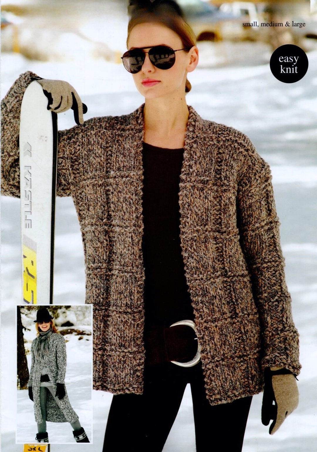 Ladies Open Front Cardigan Knitting Pattern 32-42" - 81/107cm - Digital ...