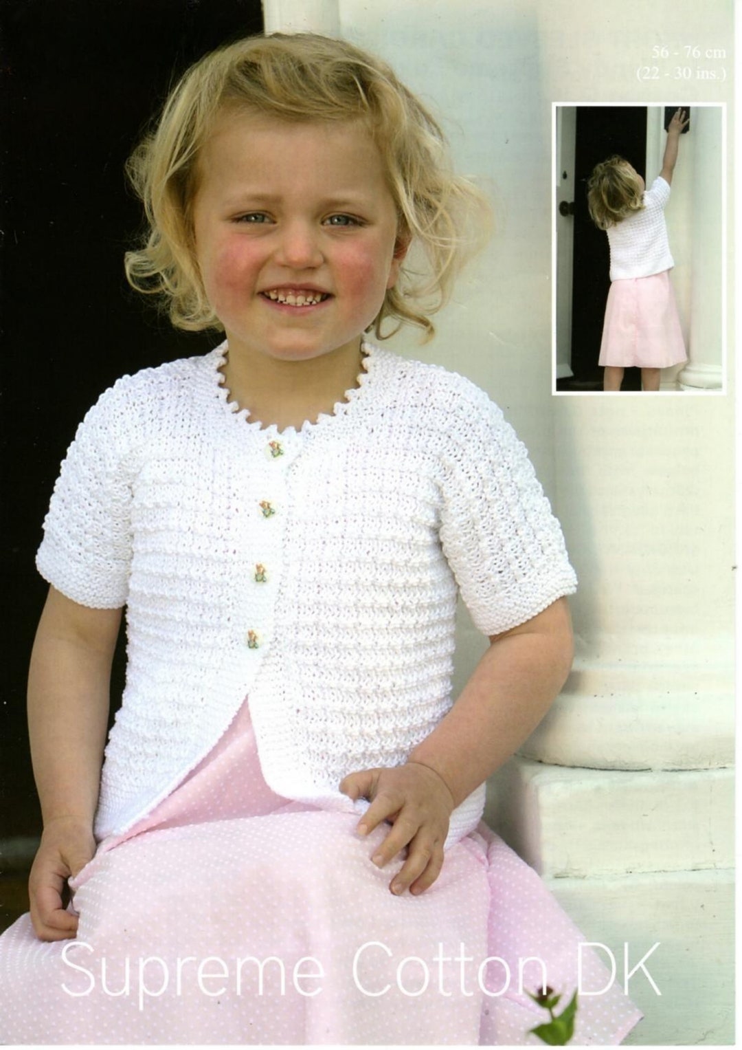 Girls Bolero Bridesmaid Flower Girl Knitting Pattern DK 22-30 ...