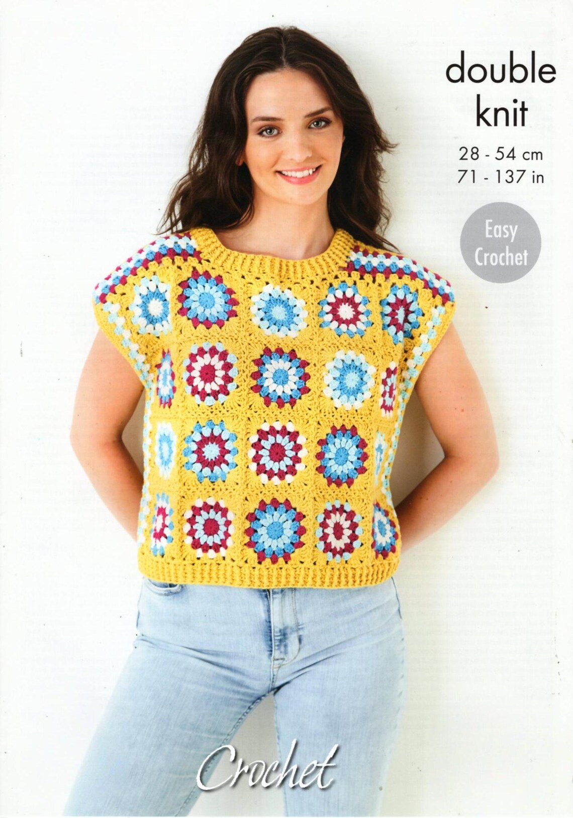 2 X Ladies Crochet Granny Squares Jumper Crochet Pattern DK - Easy ...