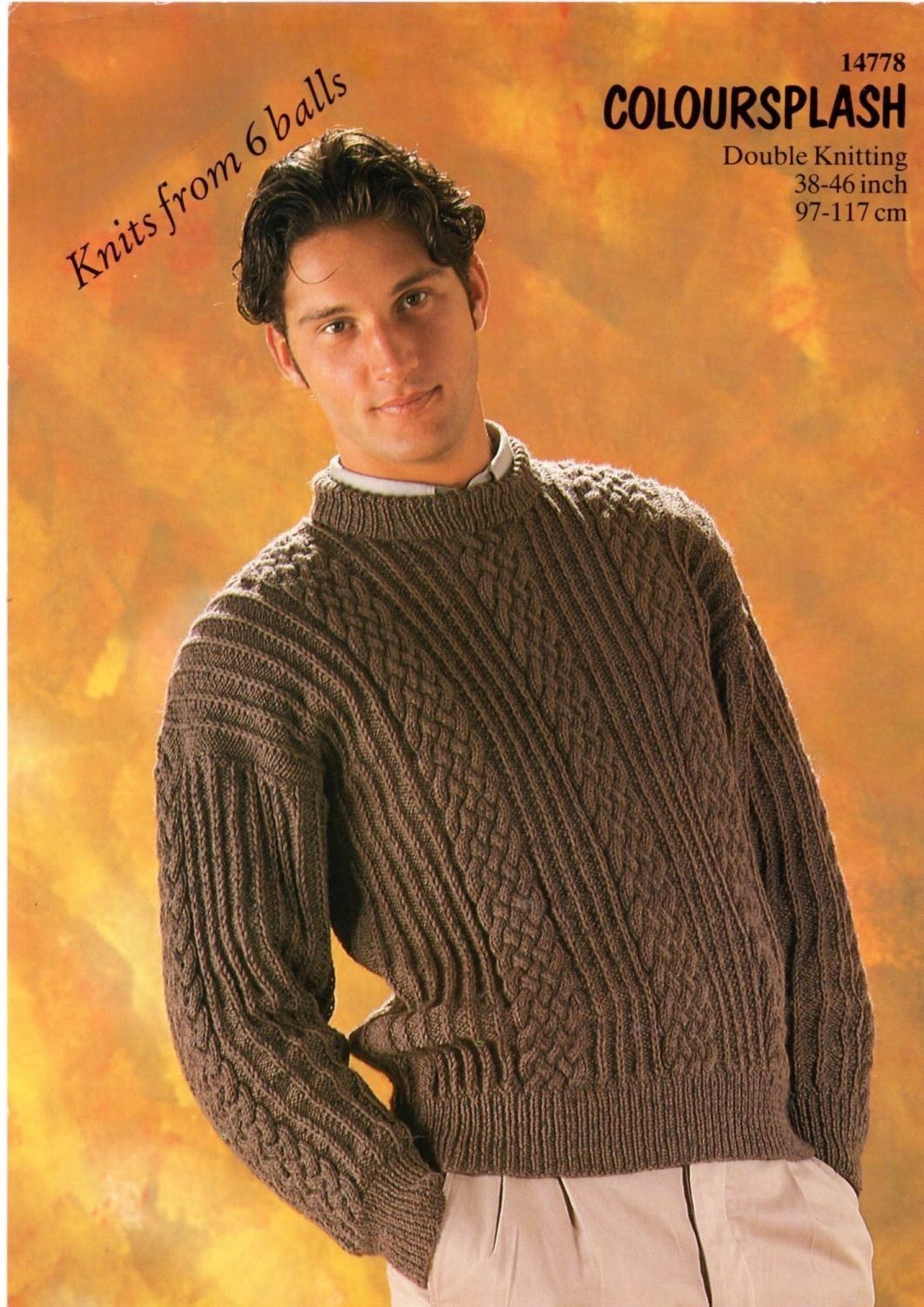 Mens Knitting Pattern Cable Sweater Jumper 38" - 46" - Digital Download ...