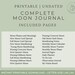 Moon Journal | Printable Lunar Tracker | Moon Phases, Manifesting Notes ...