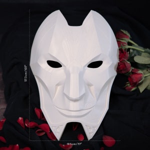 Jhin Mask - Incl. Head Band & Wall Mount - League of Legends - Etsy