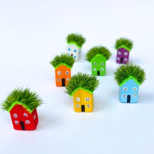 Rainbow Tiny Hand Painted Miniature Wooden Houses, Wood Game Token - Etsy