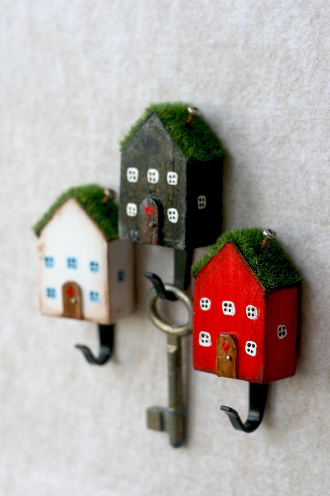 Handmade House Key Hook: Rustic Wood Wall Hanger - Etsy