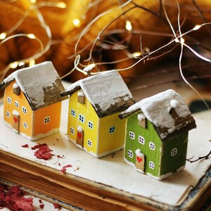 Handmade Wooden Holiday Houses: Rustic Christmas Tree Decoration - Etsy