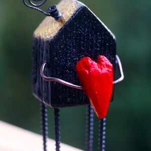 Handmade Wooden House Figurine With Heart - Photo Holder - Etsy