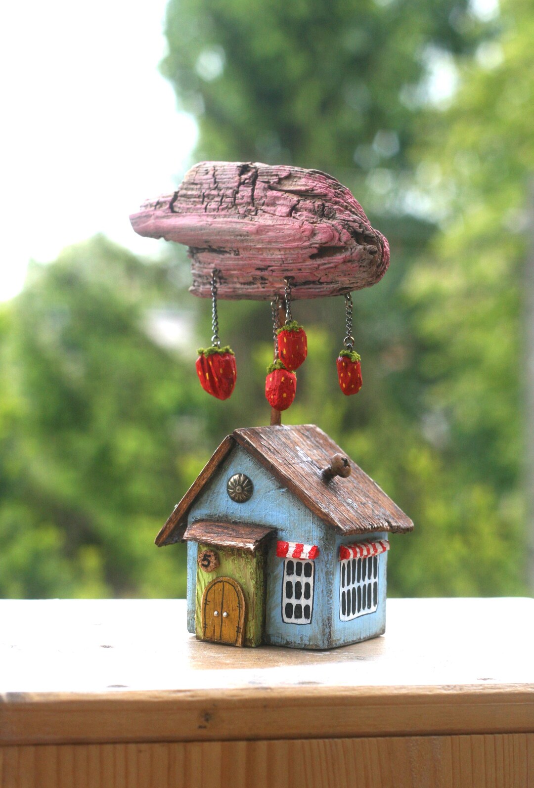 Fairy Strawberry Rain House – Whimsical Miniature Decor With Berry ...