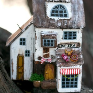 Miniature Wood Bakery House: Decorative Bookends - Etsy