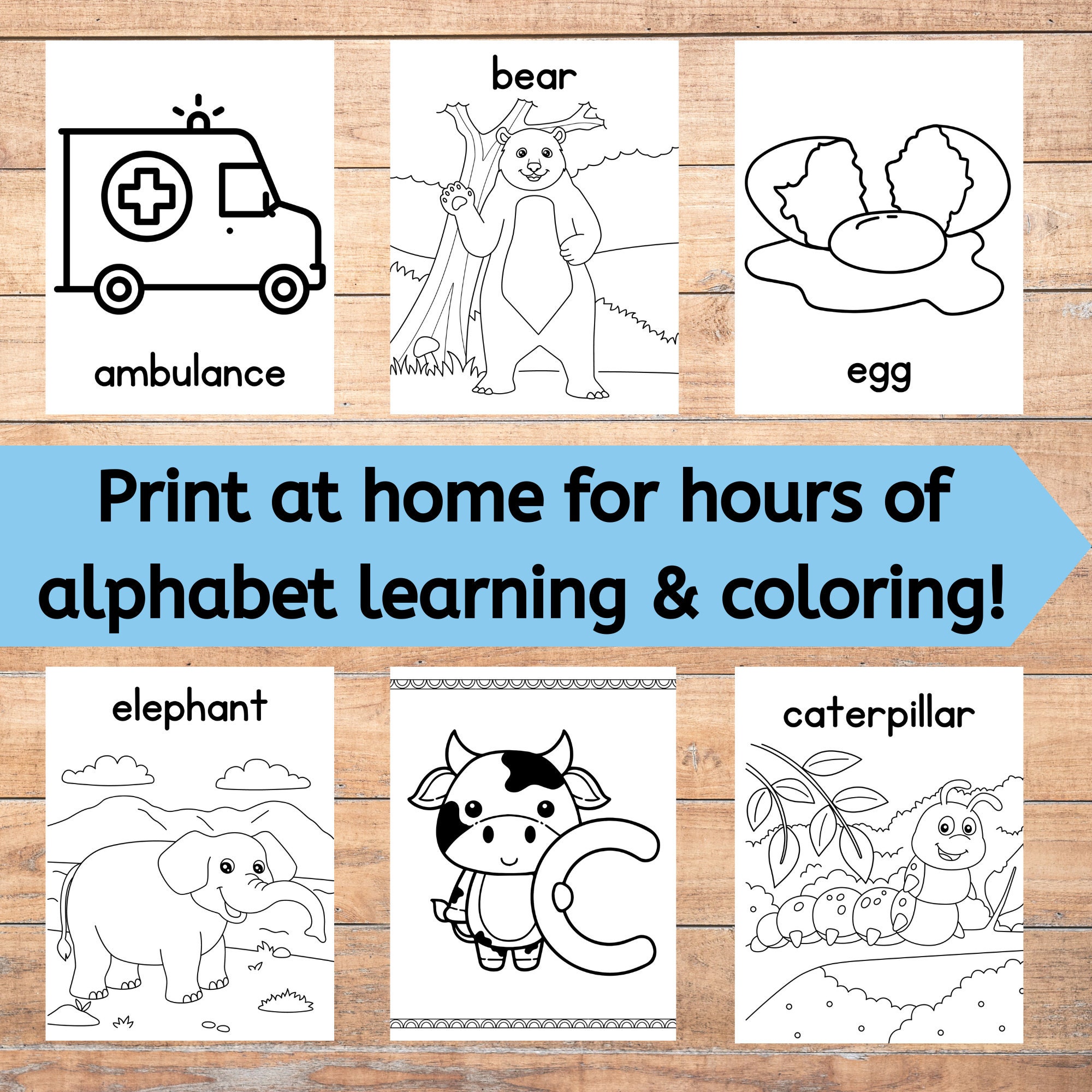 A-Z Alphabet Coloring Pages [for Kids Age 2-5 With Jumbo Images] - Etsy